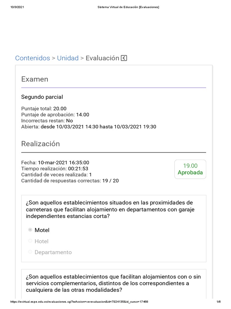 19 Eva 2do Bim | PDF | Hotel | Industria de la hospitalidad
