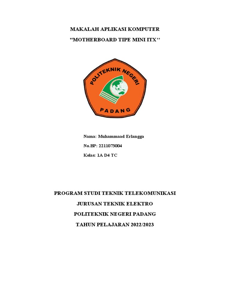 Makalah Motherboard Mini ITX Muhammad Erlangga | PDF
