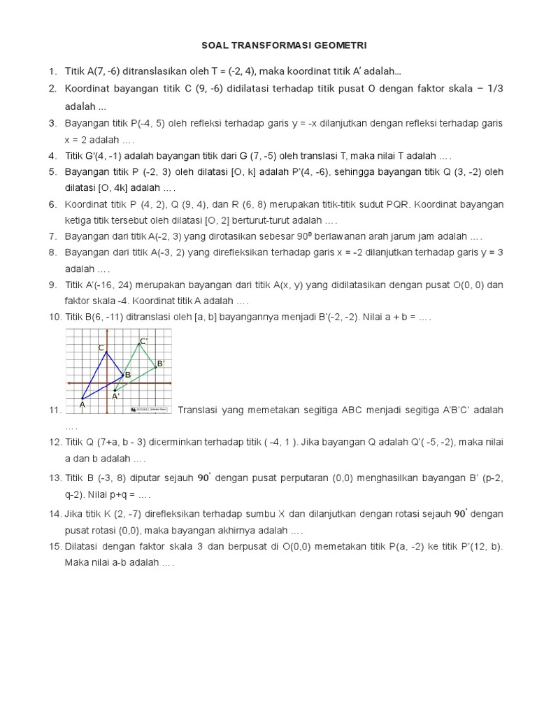Soal Transformasi Geometri | PDF