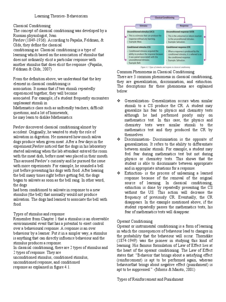 Learning Theories | PDF | Classical Conditioning | Reinforcement