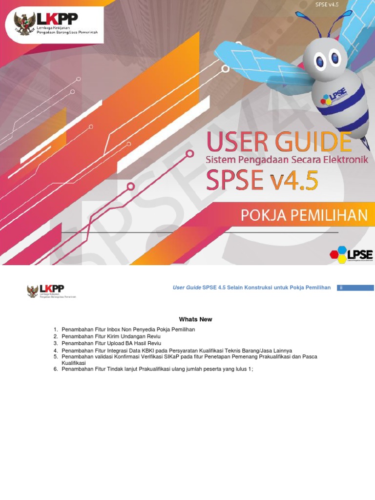 User Guide SPSE v4.5 Pokja Pemilihan - Tender Non Konstruksi (Oktober ...