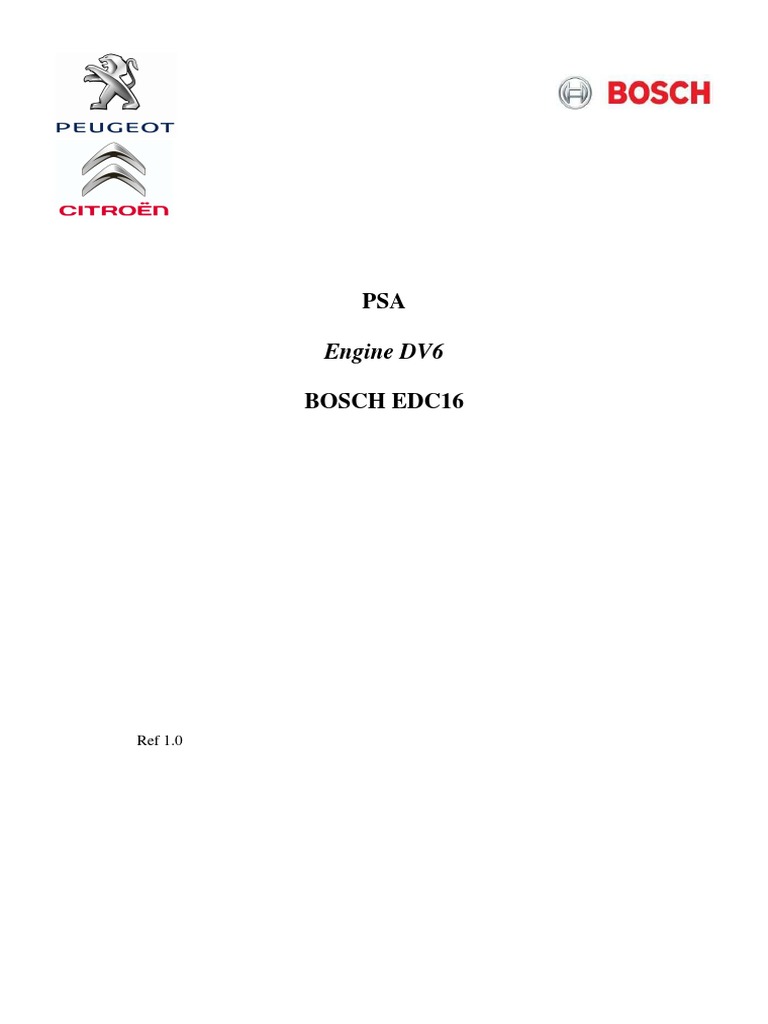Psa. Engine Dv6 Bosch Edc16 | PDF