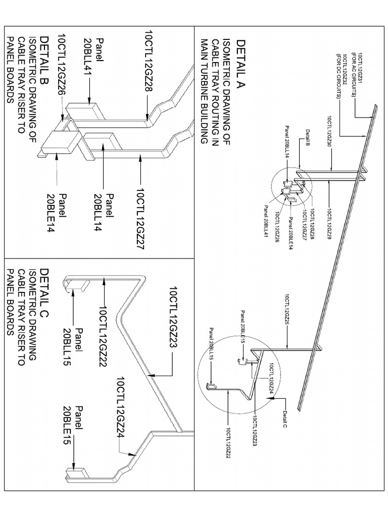 Cable Tray Isometric Detail Drawing | PDF