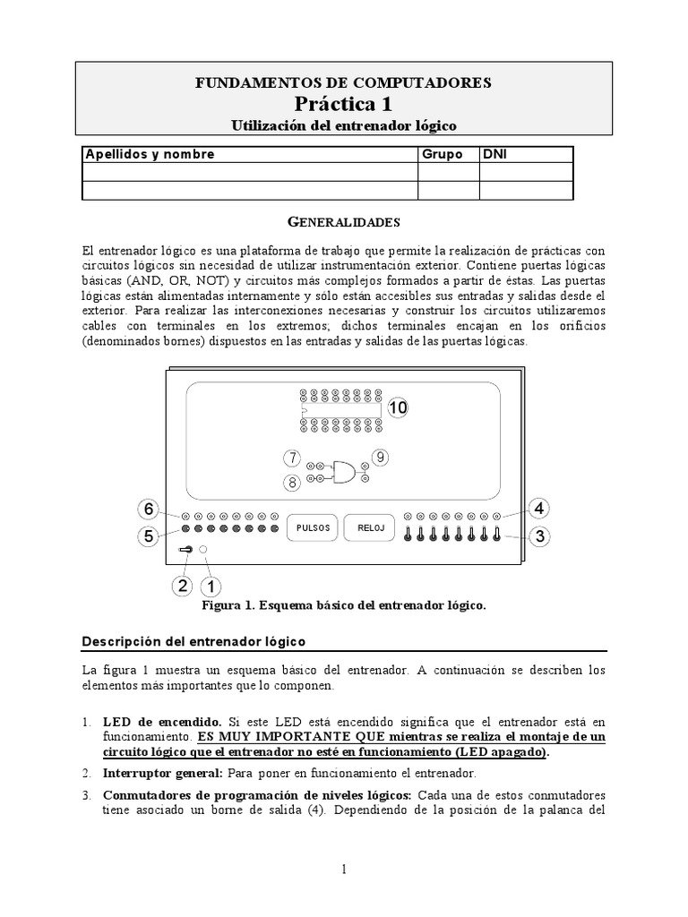 Boletín de Práctica 1 FCO UPV | PDF | Puerta lógica | Ingeniería ...