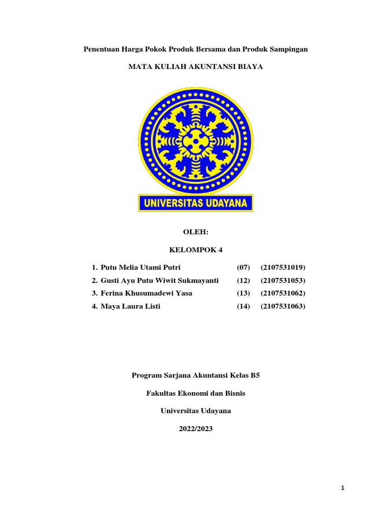 RMK 11 - Kelompok 4 - Penentuan Harga Pokok Produk Bersama Dan Produk Sampingan | PDF