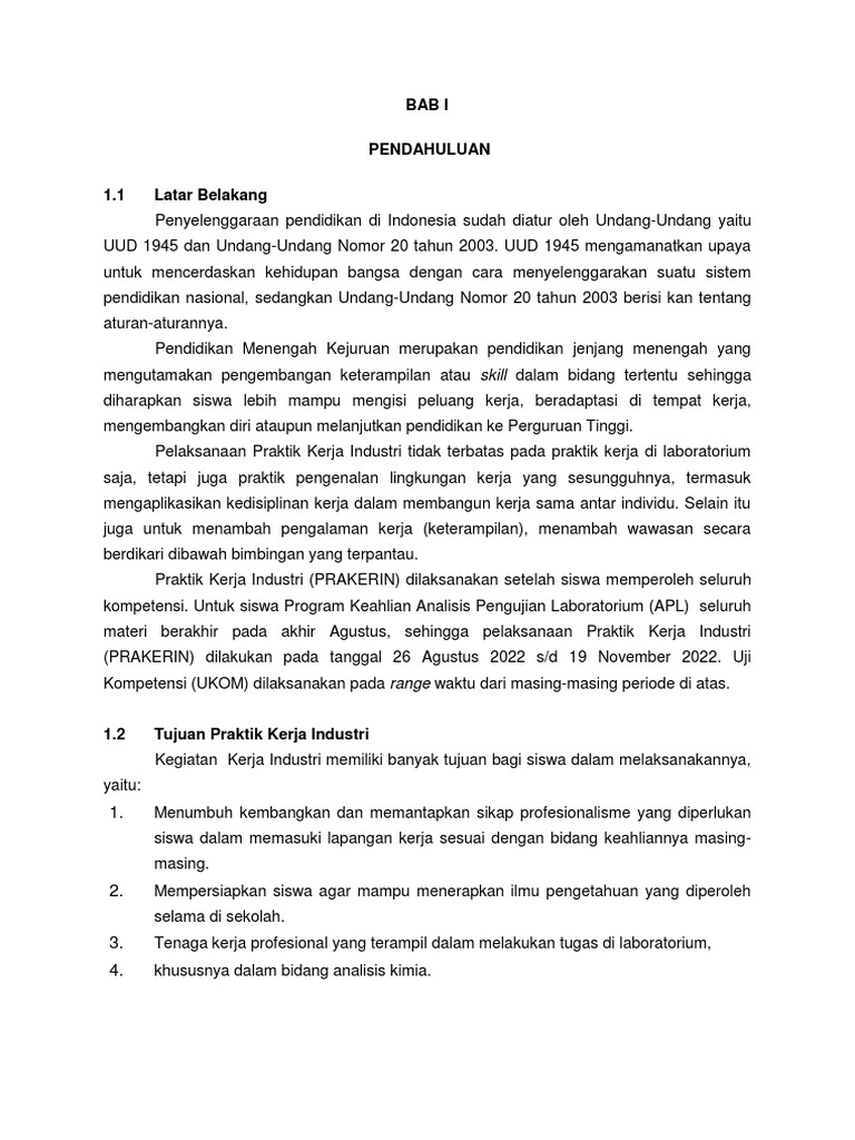 Laporan PRAKERIN di LPKL Tirtawening | PDF