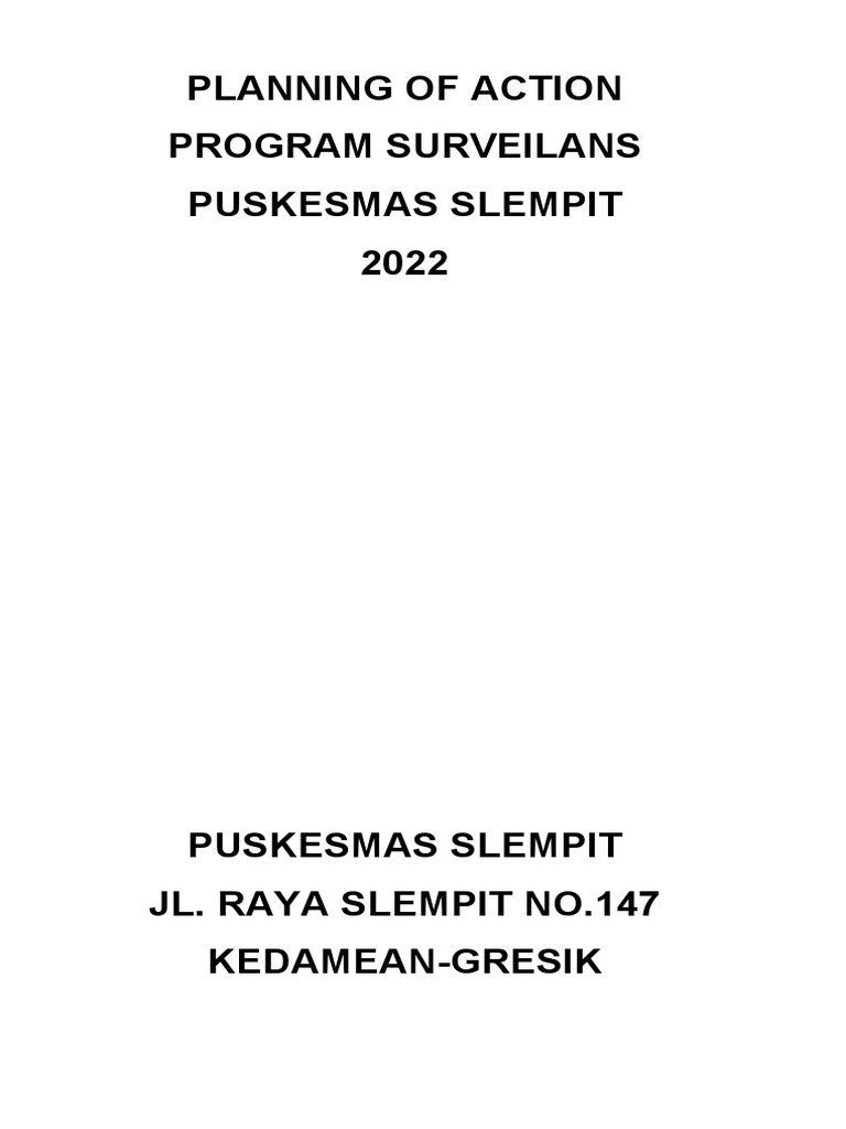 POA SURVEILANS 2022 Slempit | PDF | Sains & Matematika