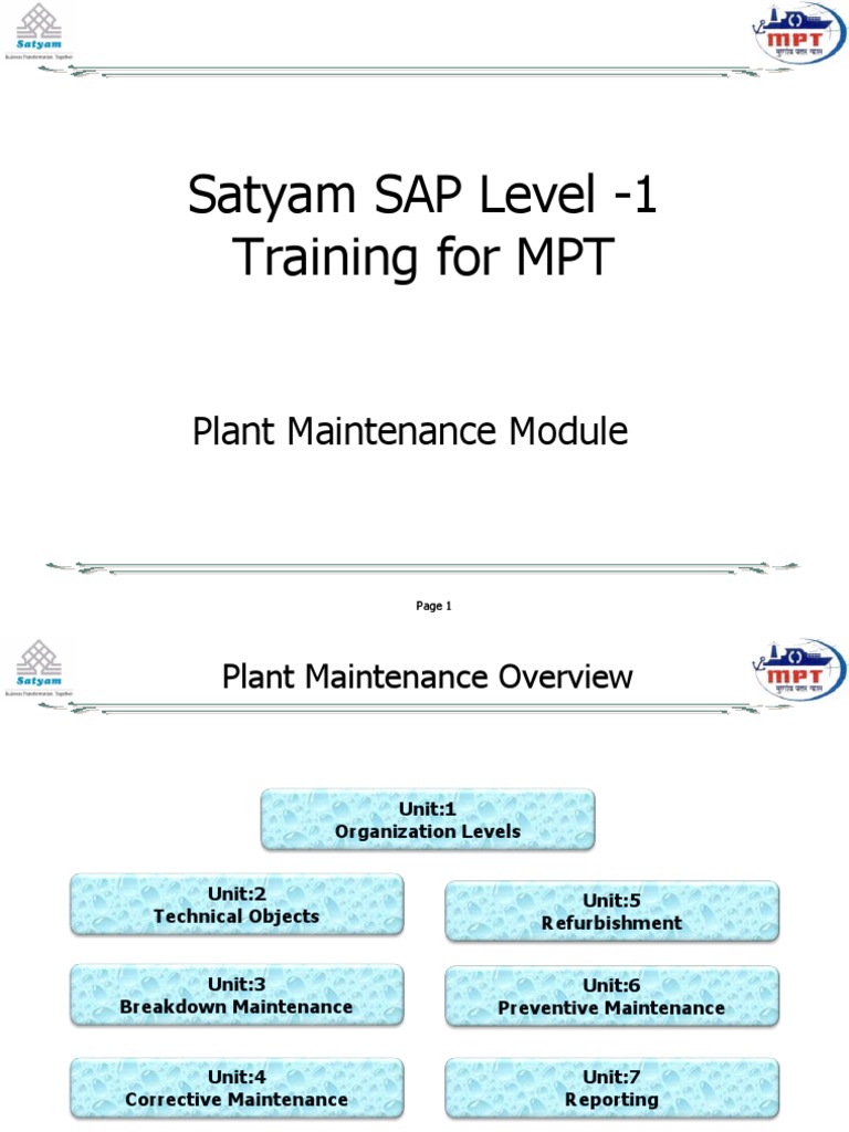 SAP PM Level 1 Material | PDF