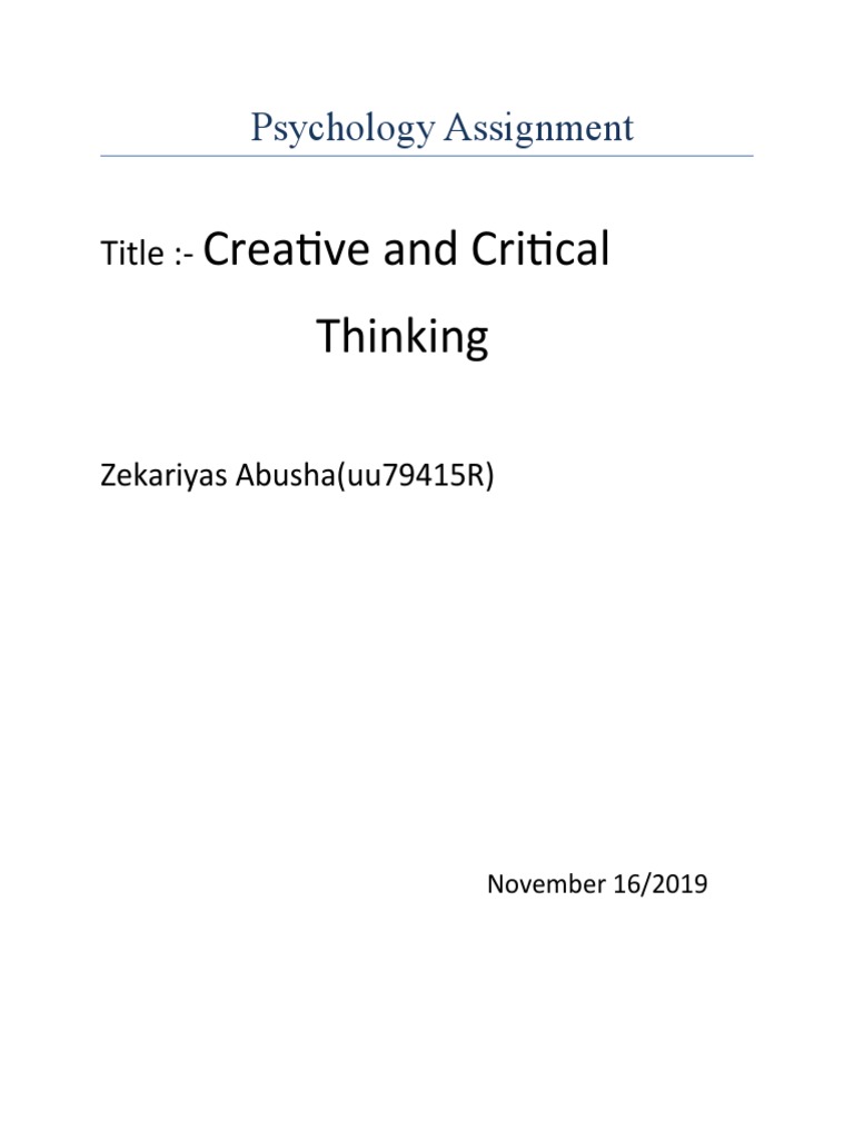 Psychology Assignment | PDF