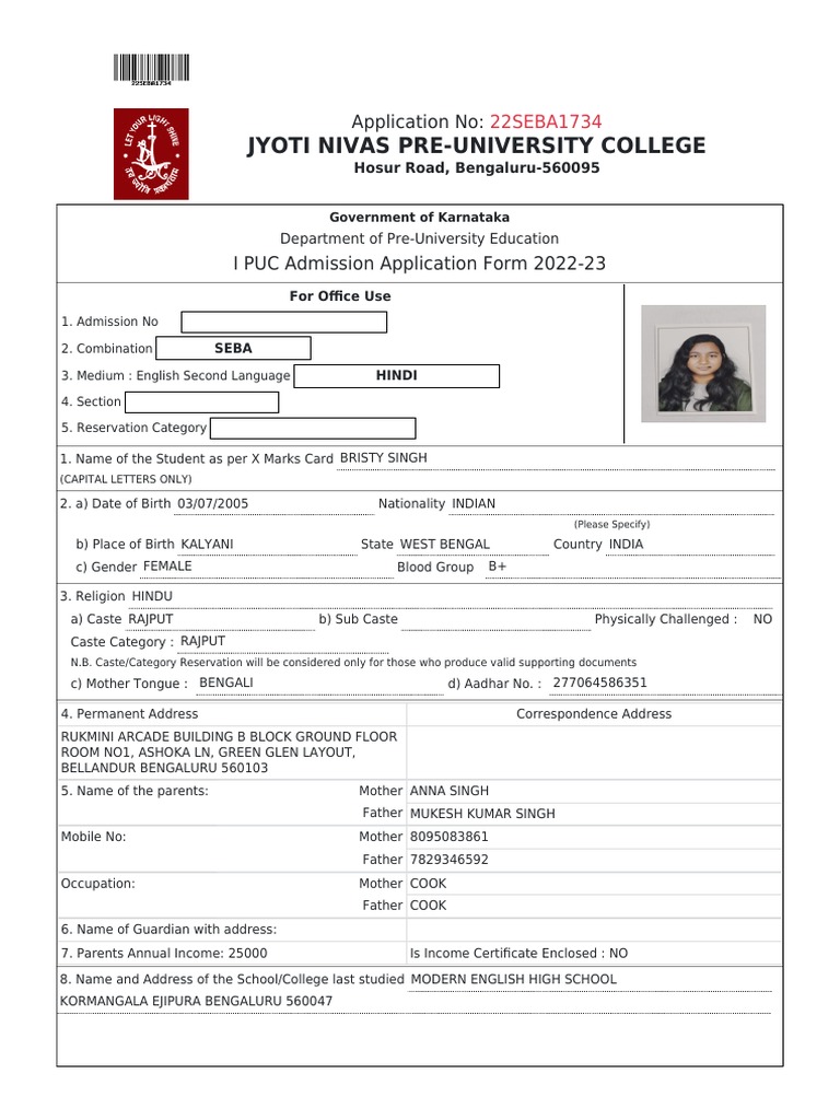 Application Form | PDF | Fee