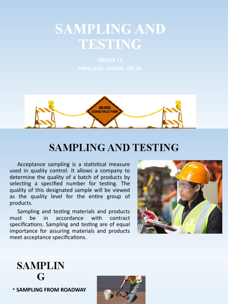 Sampling and Testing Grp11 Arpilleda | PDF