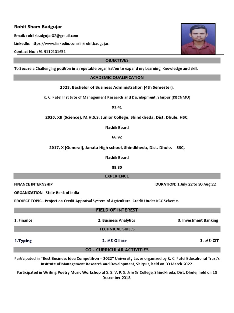 Rohit Badgujar Updated Resume | PDF | Cognition | Learning Rohit Badgujar Updated Resume | PDF | Cognition | Learning