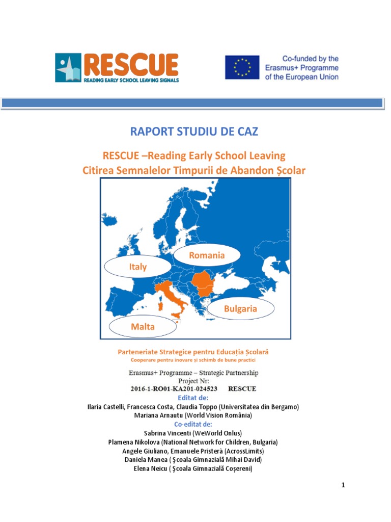 RESCUE Project Case Study Report - Romanian Version - IO11 | PDF