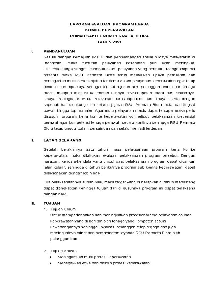 Laporan Evaluasi Program Kerja 2021 | PDF