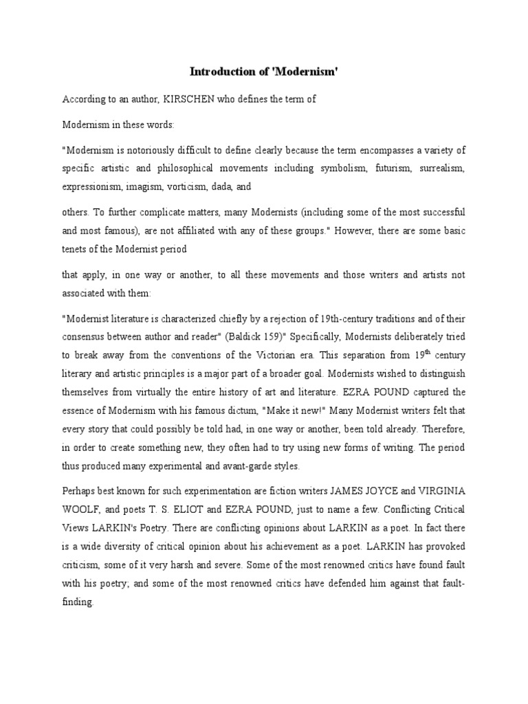 Philip Larkin (Modernism) | PDF | Poetry | Classics