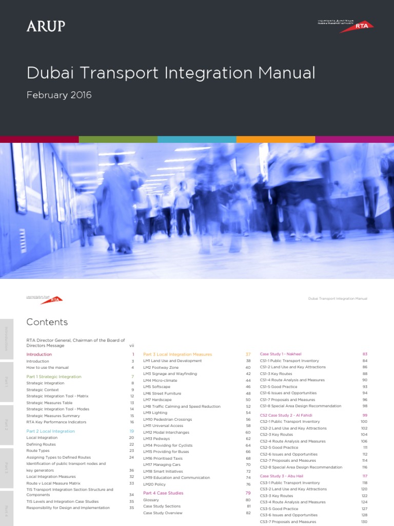 Dubai Transport Integration Manual | PDF | Transport | Public Transport
