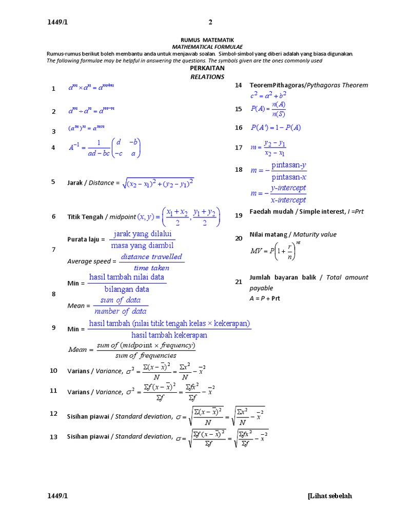 Mathematical Formulae and Geometric Shapes Provided to Solve Word Problems | PDF | Area ...