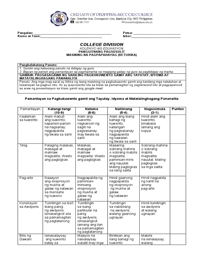 Masining Na Pagpapahayag - Midterm 1 | PDF