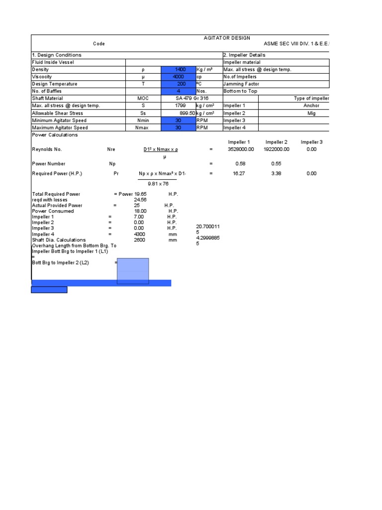 Agitator Calculations | PDF