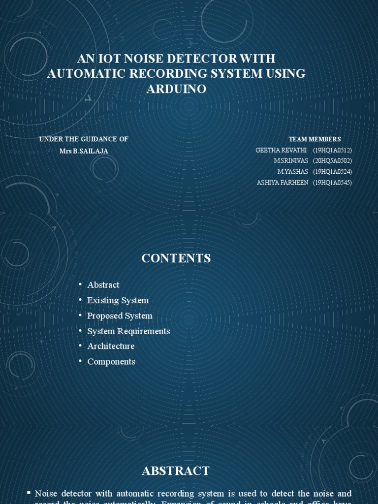 An Iot Noise Detector With Automatic Recording System | PDF