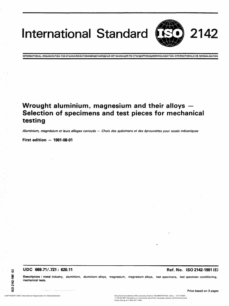 Iso 2142 | Download Free PDF | International Organization For ...