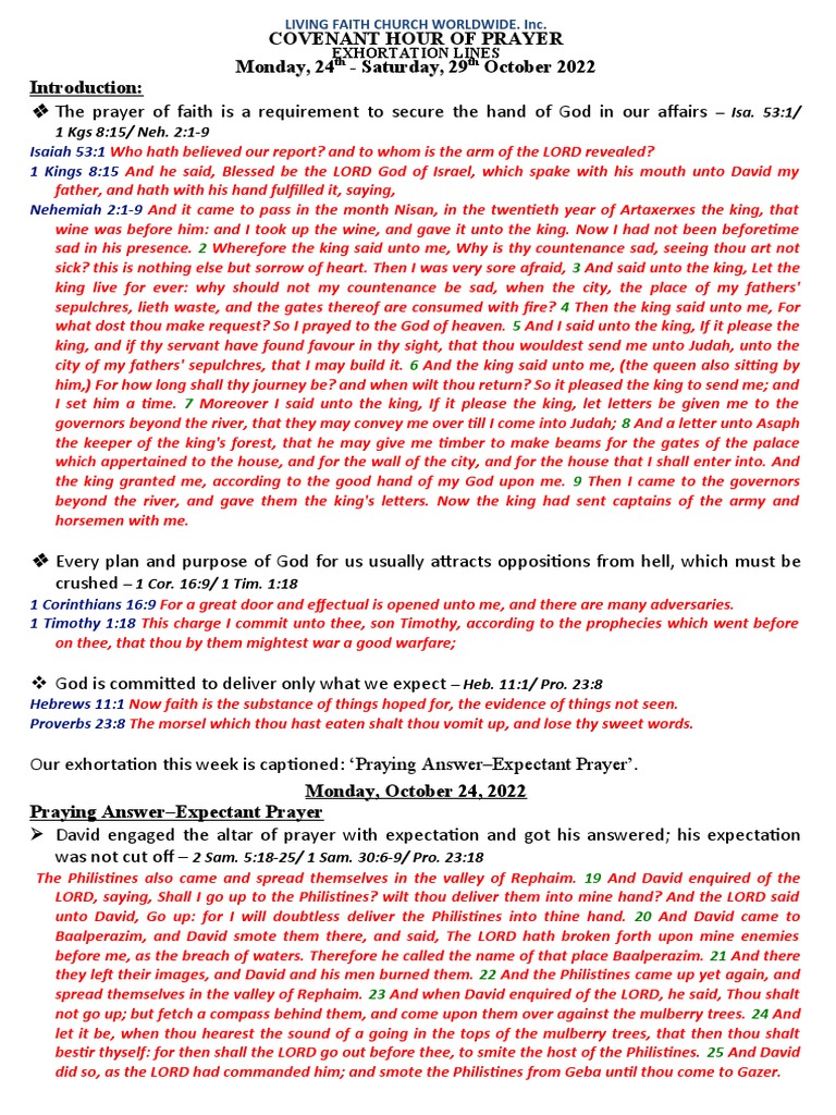 ( (With Script) Chop Exhortation For 24TH-29TH October, 2022 | PDF ...