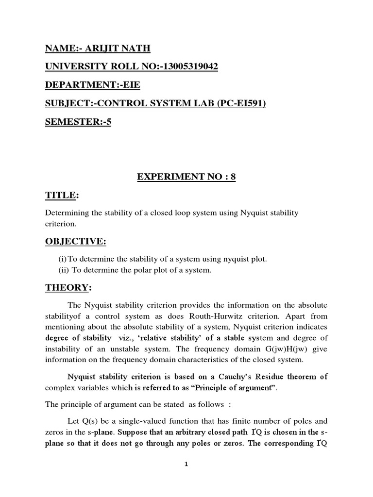 Arijit Nath - Nyquist Plot | PDF