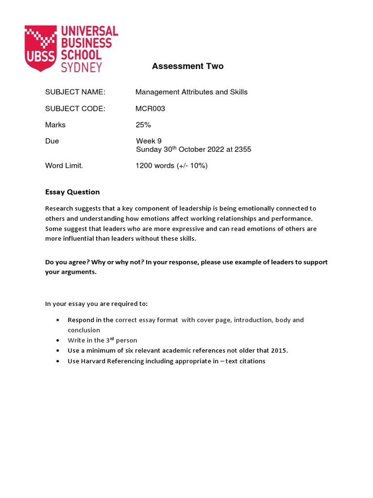 MCR003 Assessment Two 22T3 | PDF | Essays | Theory