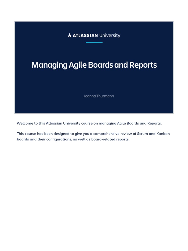 Managing Agile Boards and Reports Student Guide | PDF | Scrum (Software ...