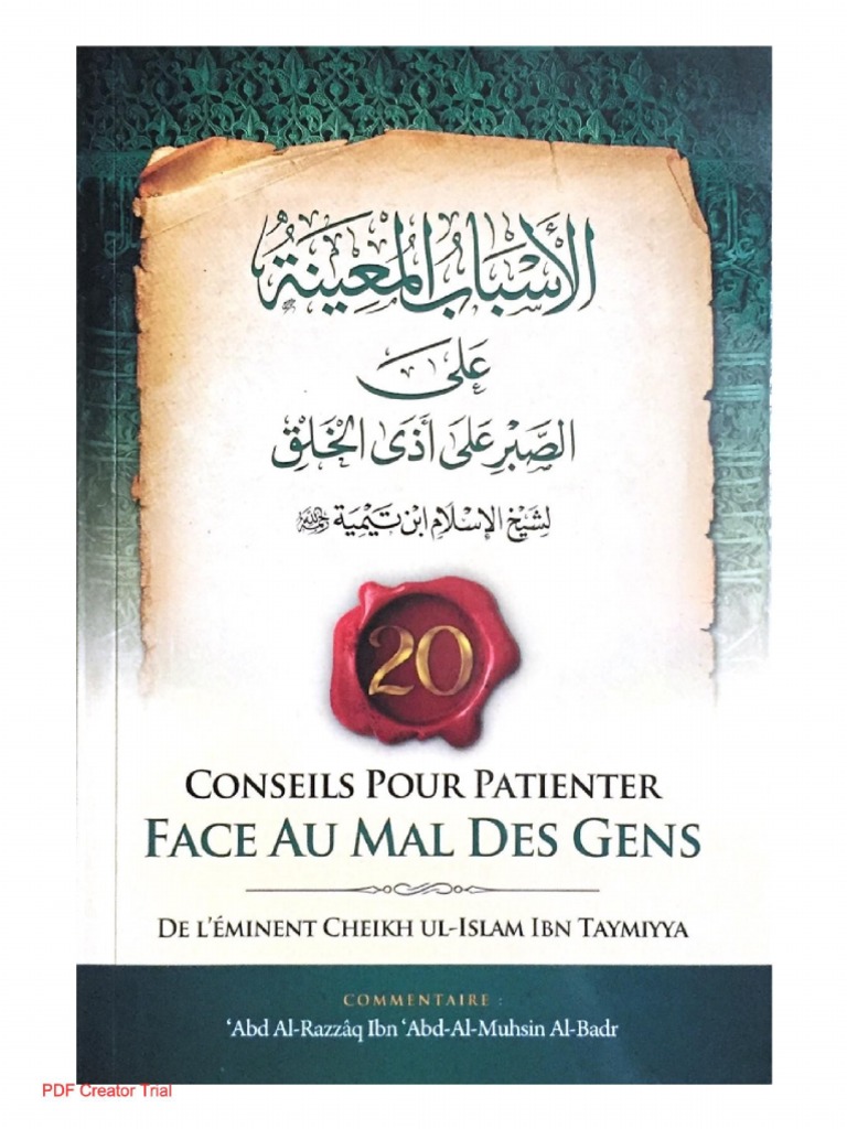 20 Conseils Pour Patienter Face Au Mal Des Gens - Ibn Taymiyya | PDF