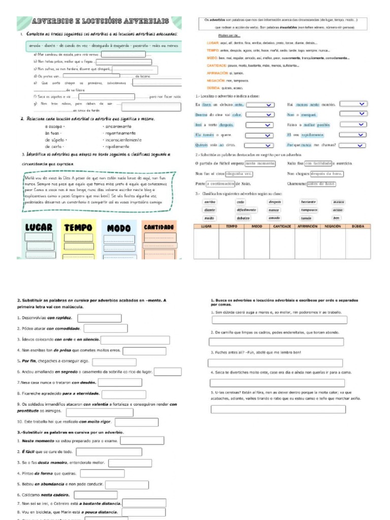 Adverbios Galego | PDF