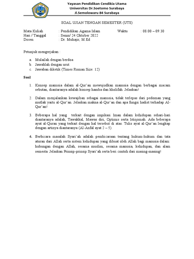 Uts Agama | PDF | Agama & Spiritualitas