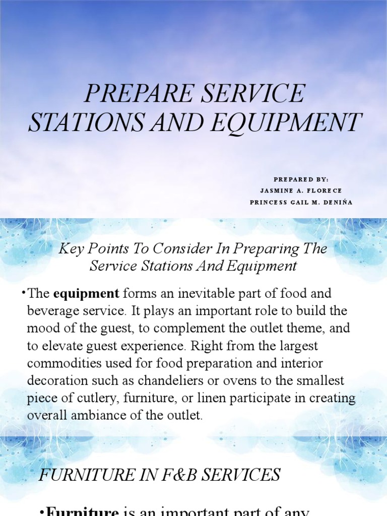 Preparing Food Service Stations & Equipment | PDF | Tableware | Spoon