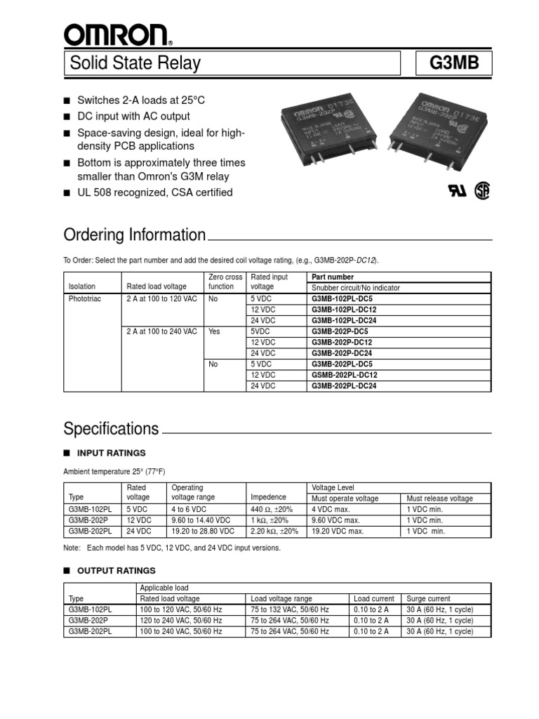 G3MB-202P Datasheet | PDF