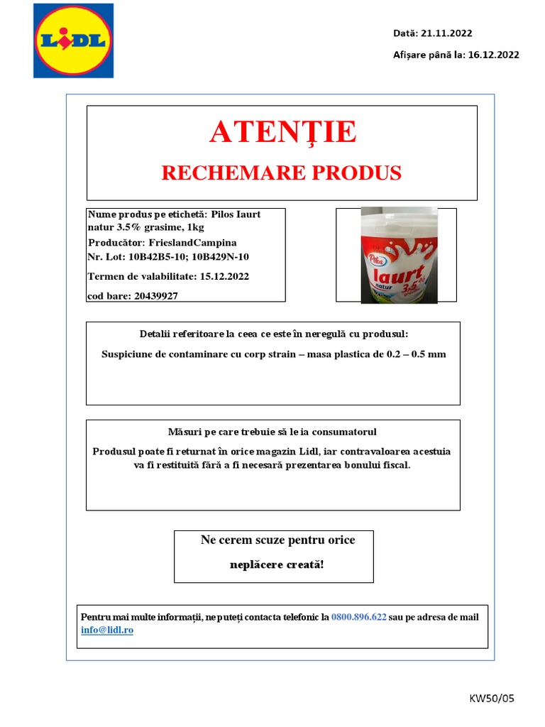 Iaurt Pilos Lidl | PDF