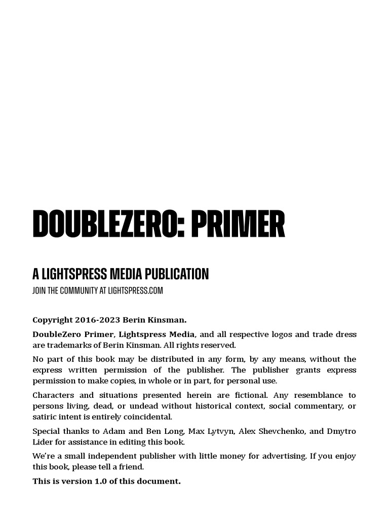 DXP 21000 DoubleZero Primer | PDF | Role Playing Games | Expert