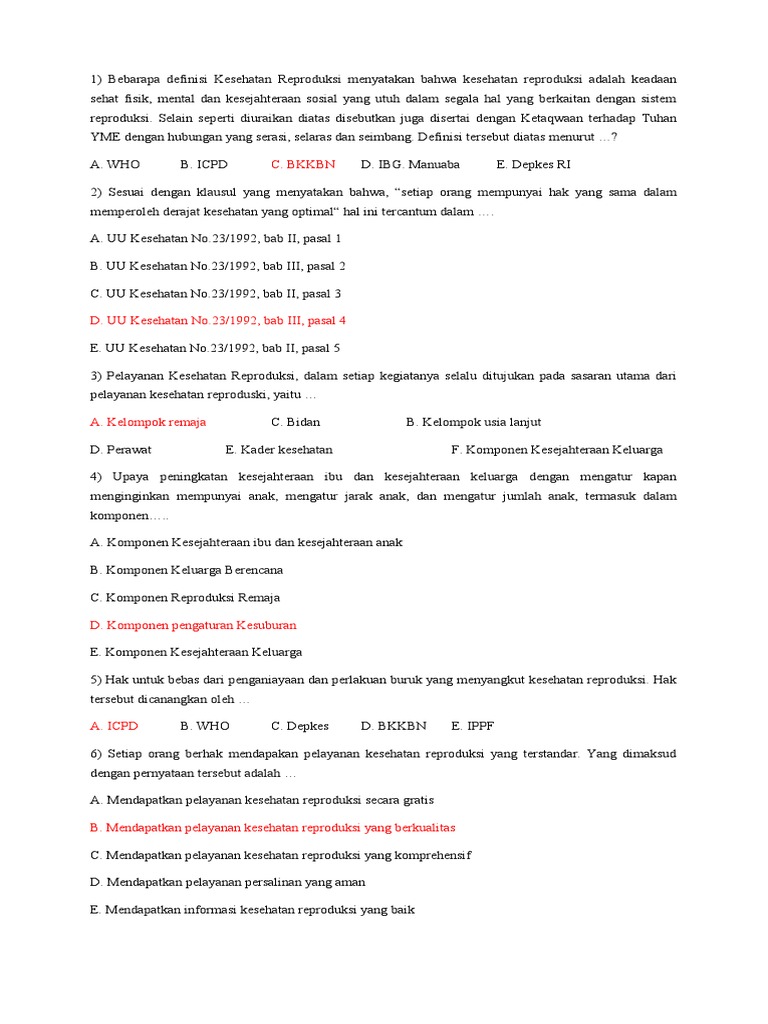 Latihan Kespro Dan KB | PDF