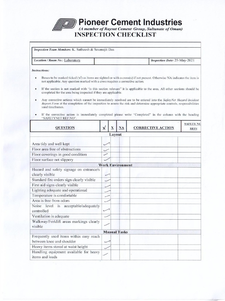 Inspection Check List May-21 | PDF