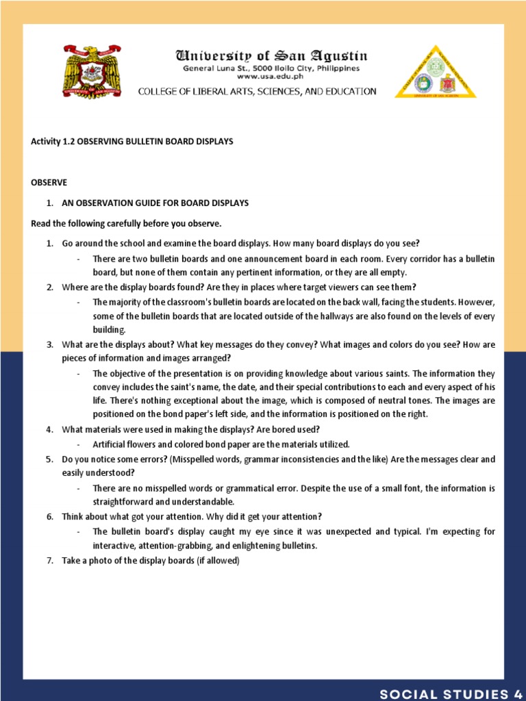 Activity 1.2 (FS 1) | PDF | Online And Offline | Classroom