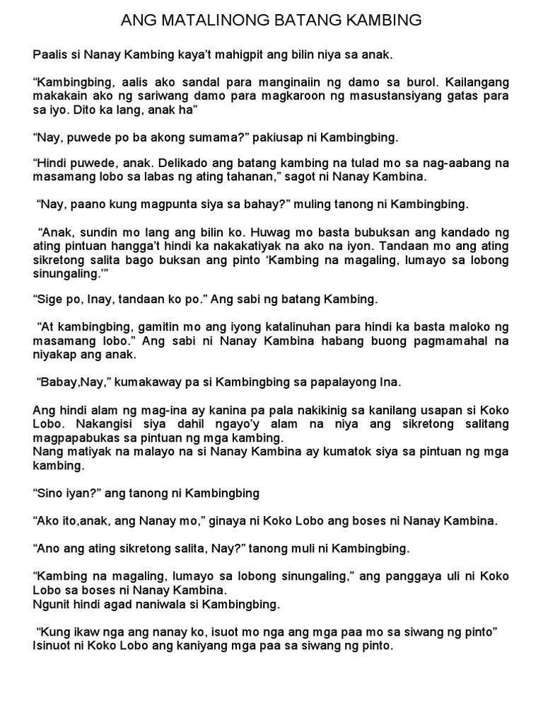 Ang Matalinong Batang Kambing | PDF