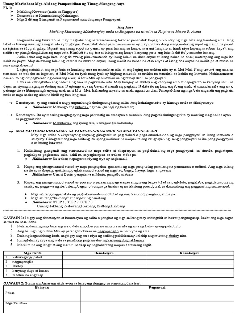 Q1 Lesson 1 (Buod) | PDF