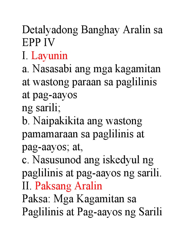 Detalyadong Banghay Aralin Sa EPP IV - Docx March 19 Edit | PDF