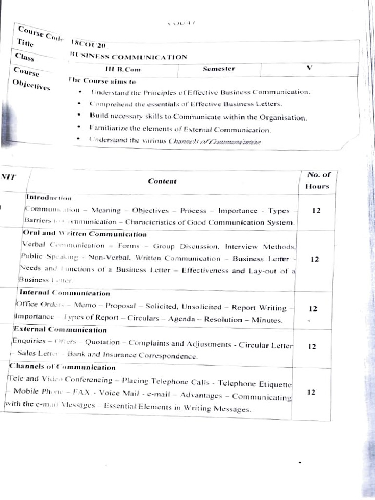 Business Communication Course Overview | PDF | Communication | Linguistics