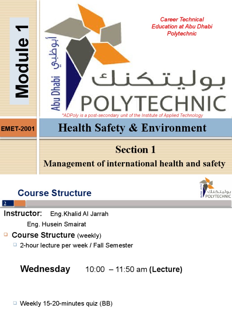 EMET-2001 Health Safety & Environment - MODULE 1 | PDF | Occupational ...