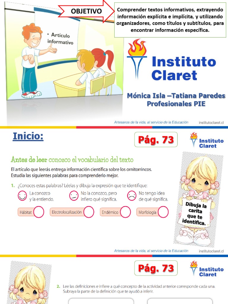 Comprensión de Textos Informativos | PDF | Métodos y materiales de ...