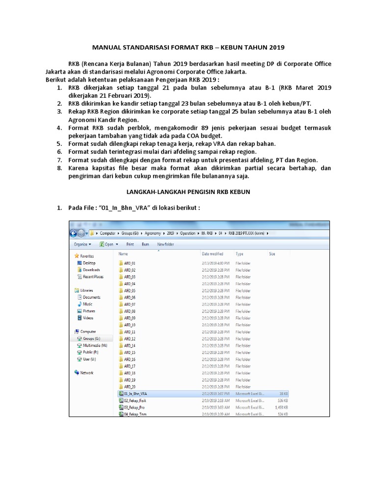 Manual Standarisasi Format RKB Kebun | PDF