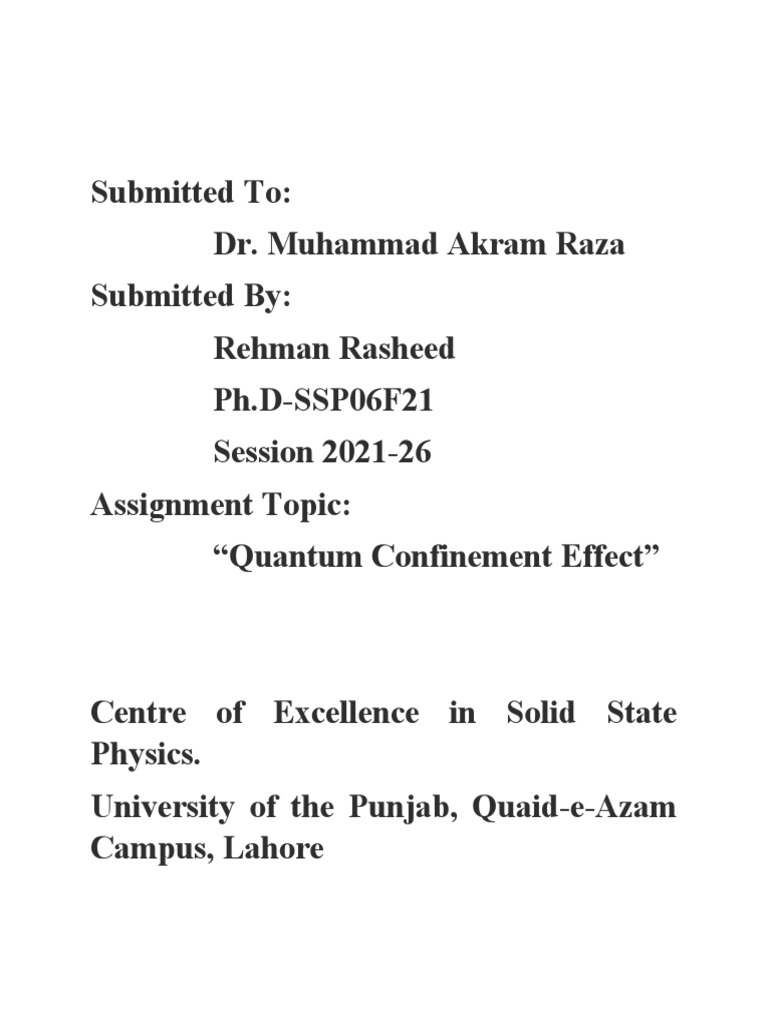 What Is Quantum Confinement Effect Sss | PDF | Nanomaterials | Nanoparticle