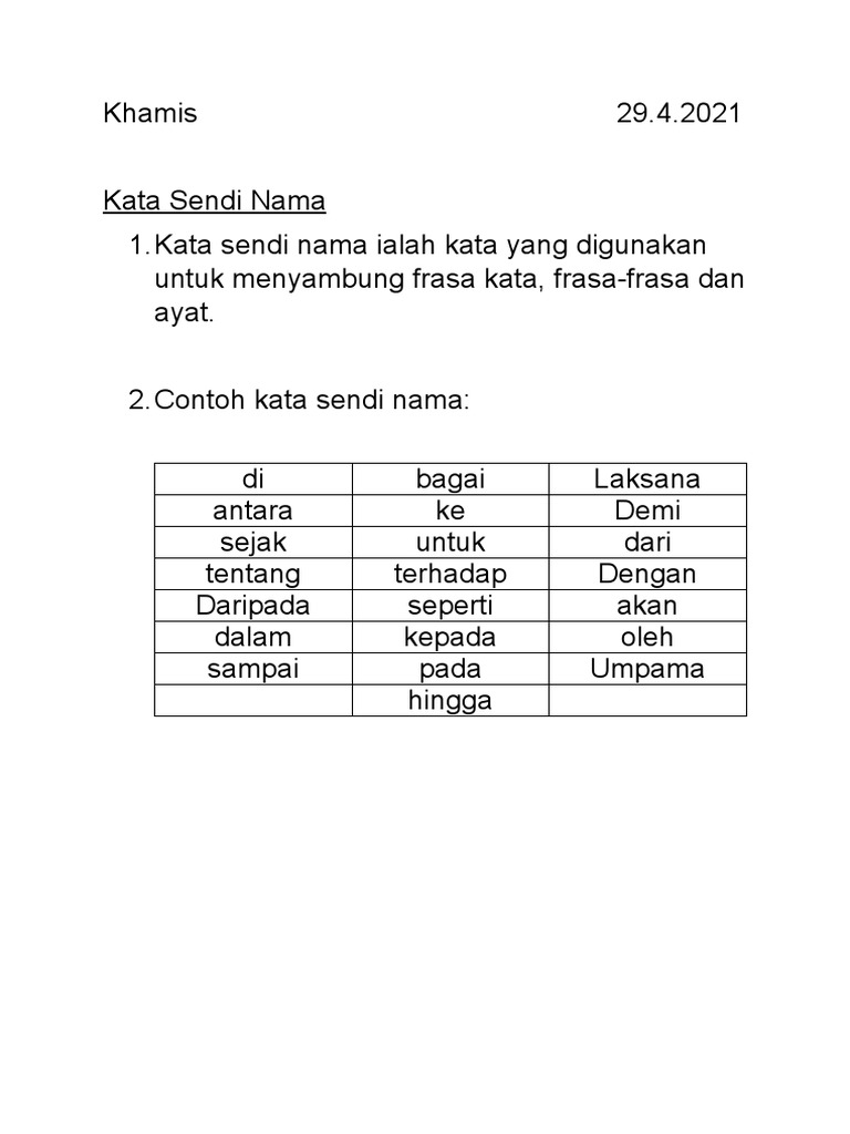 Kata Sendi Nama | PDF