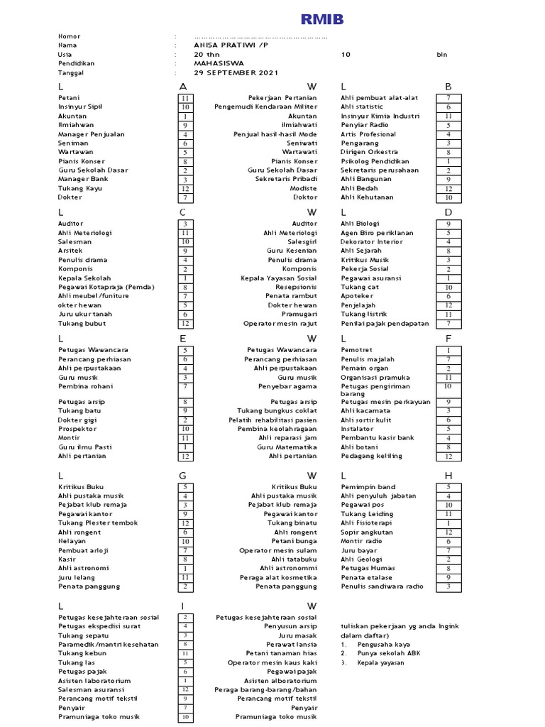 Anisa Pratiwi (198110005) Rmib | PDF