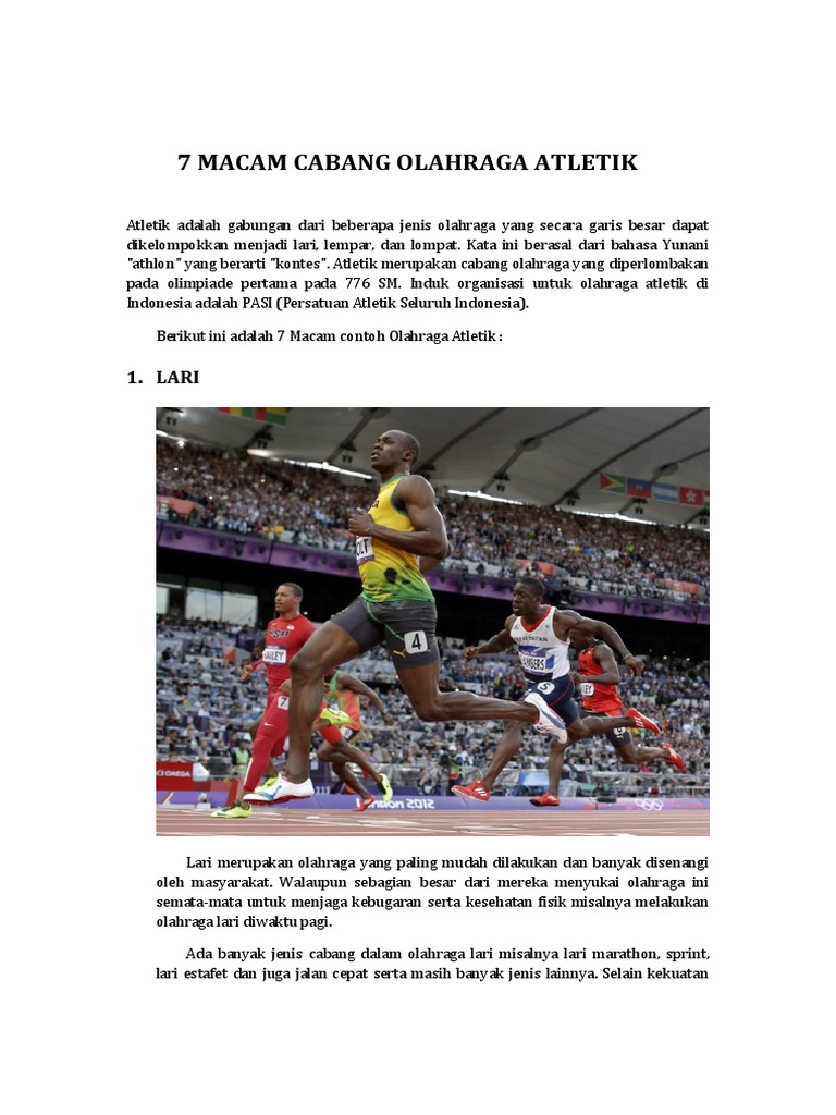 7 Macam Cabang Olahraga Atletik | PDF